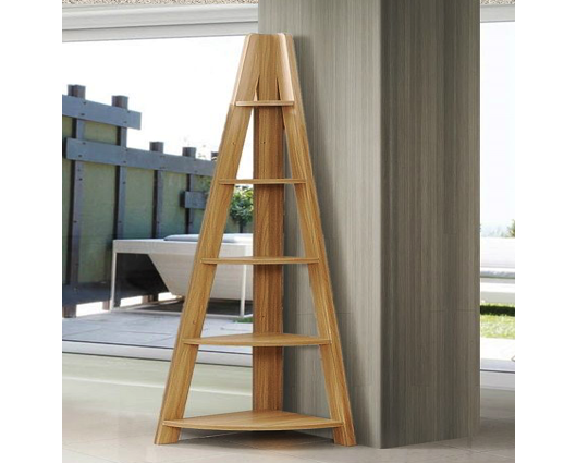 Corner Ladder Bookcase-Oak | Fair for You