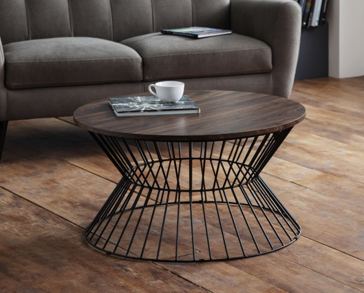 Round Wire Coffee Table - Walnut | Fair for You