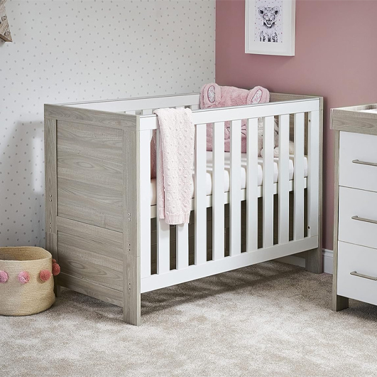 Nina Mini Cot Bed - Grey Wash & White | Fair for You