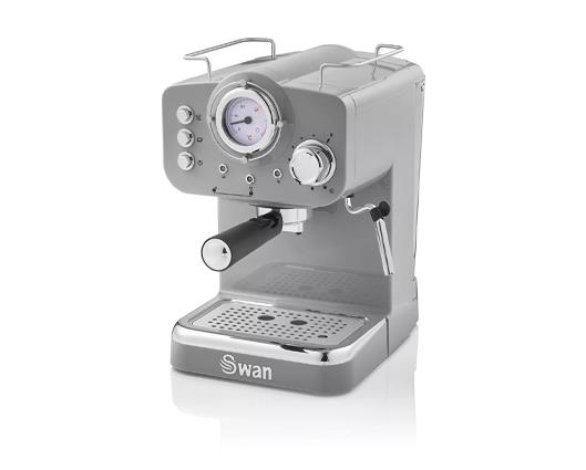 Swan Retro Pump Espresso Coffee Machine - Grey | Fair for You